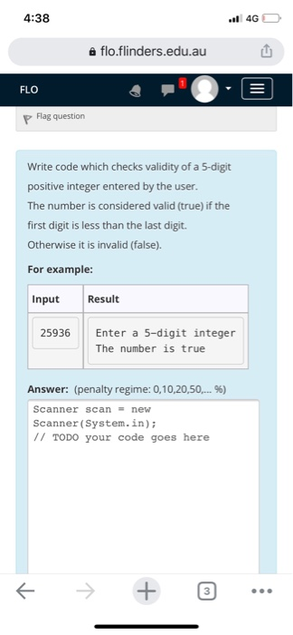 Solved 4:38 l 4G a flo.flinders.edu.au FLO III p Flag | Chegg.com