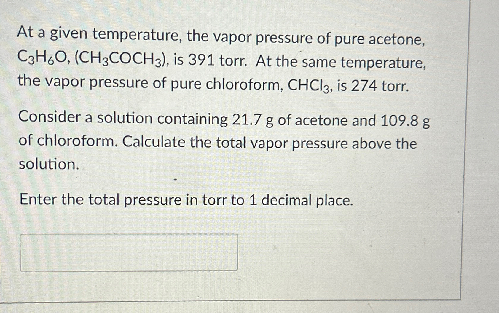Solved At a given temperature, the vapor pressure of pure | Chegg.com