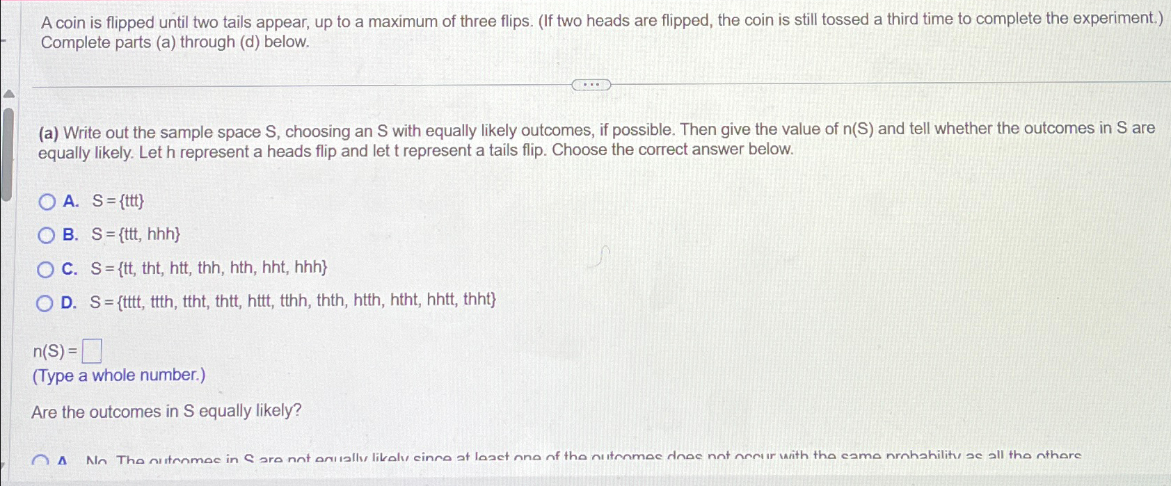 Solved A coin is flipped until two tails appear, up to a | Chegg.com