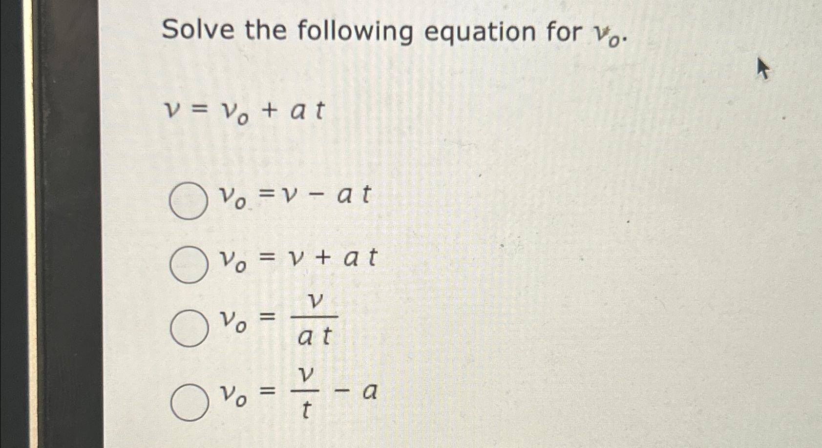 Solved Solve the following equation for | Chegg.com