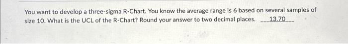 Solved You would like to develop variable control chart with | Chegg.com