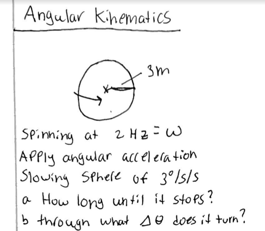 Solved Angular kinematicsspinning at 2Hz=ωApply angular | Chegg.com