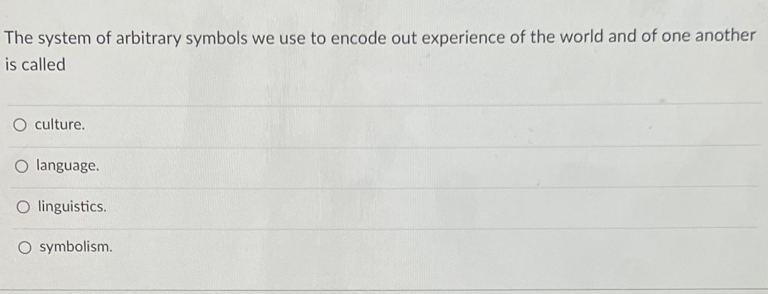 Solved The system of arbitrary symbols we use to encode out | Chegg.com