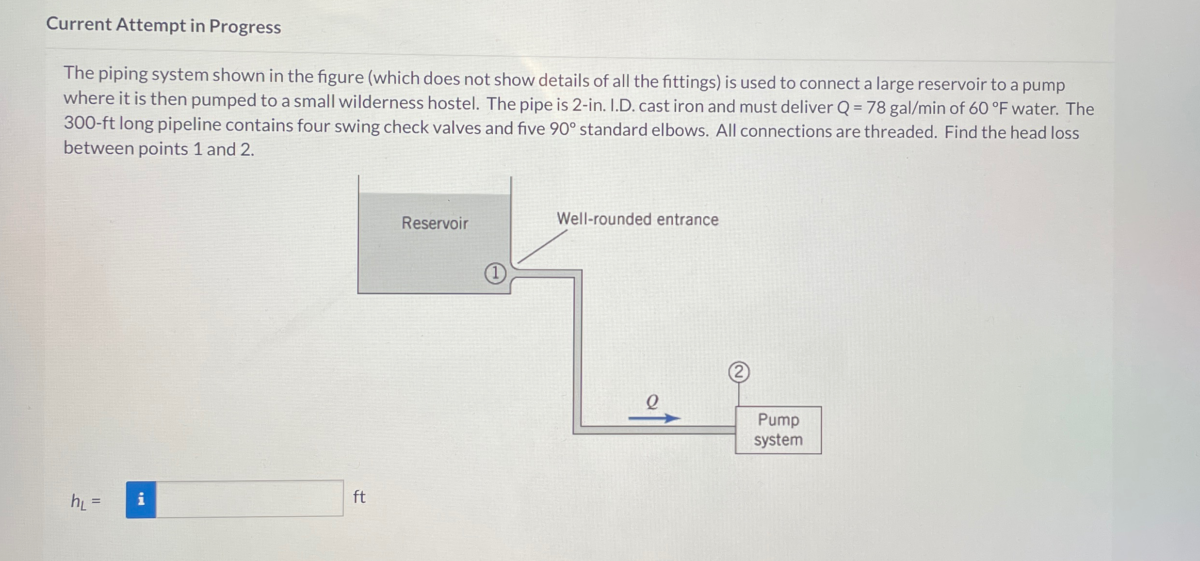 Solved Current Attempt in ProgressThe piping system shown in | Chegg.com