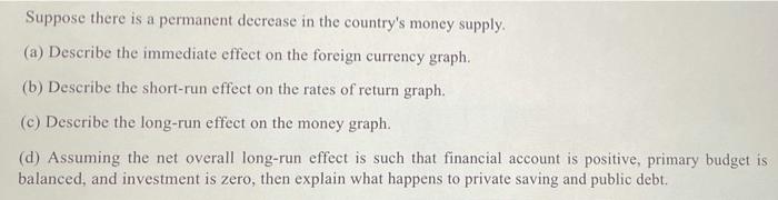 Solved Suppose there is a permanent decrease in the | Chegg.com