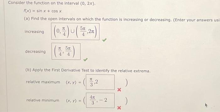 Solved Consider the function on the interval (0, 2). f(x) = | Chegg.com