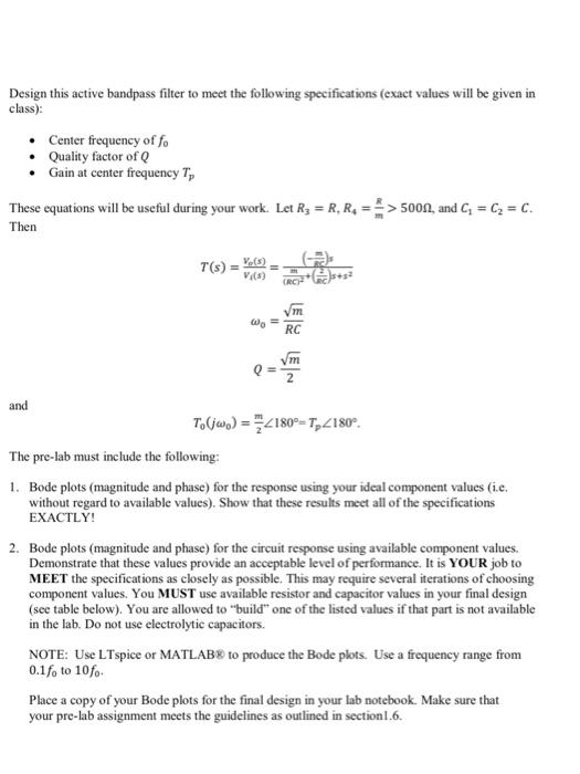 Solved Pre-Laboratory Assignment (ONE PRE-LAB ASSIGNMENT PER | Chegg.com