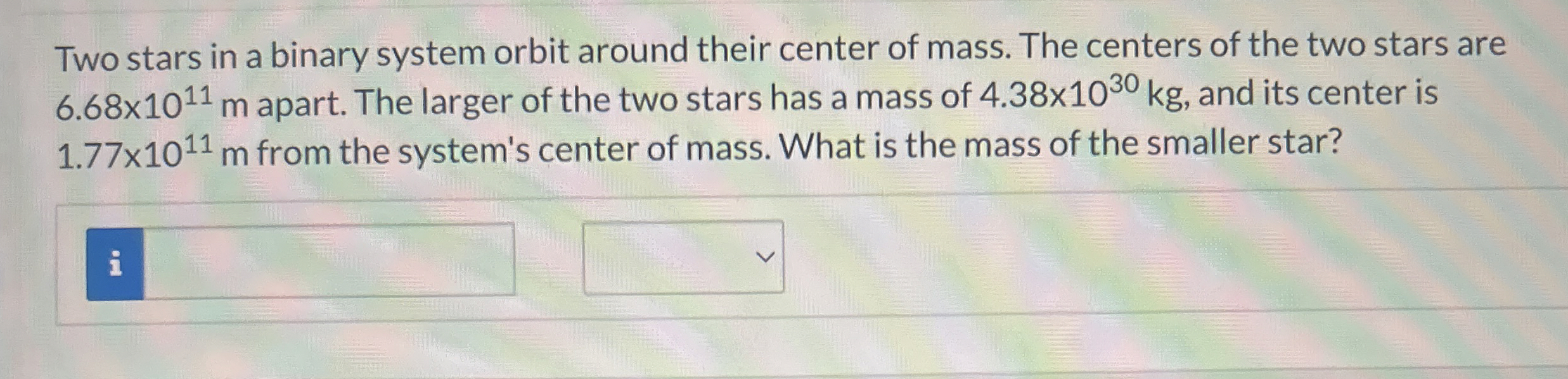 Solved Two stars in a binary system orbit around their | Chegg.com
