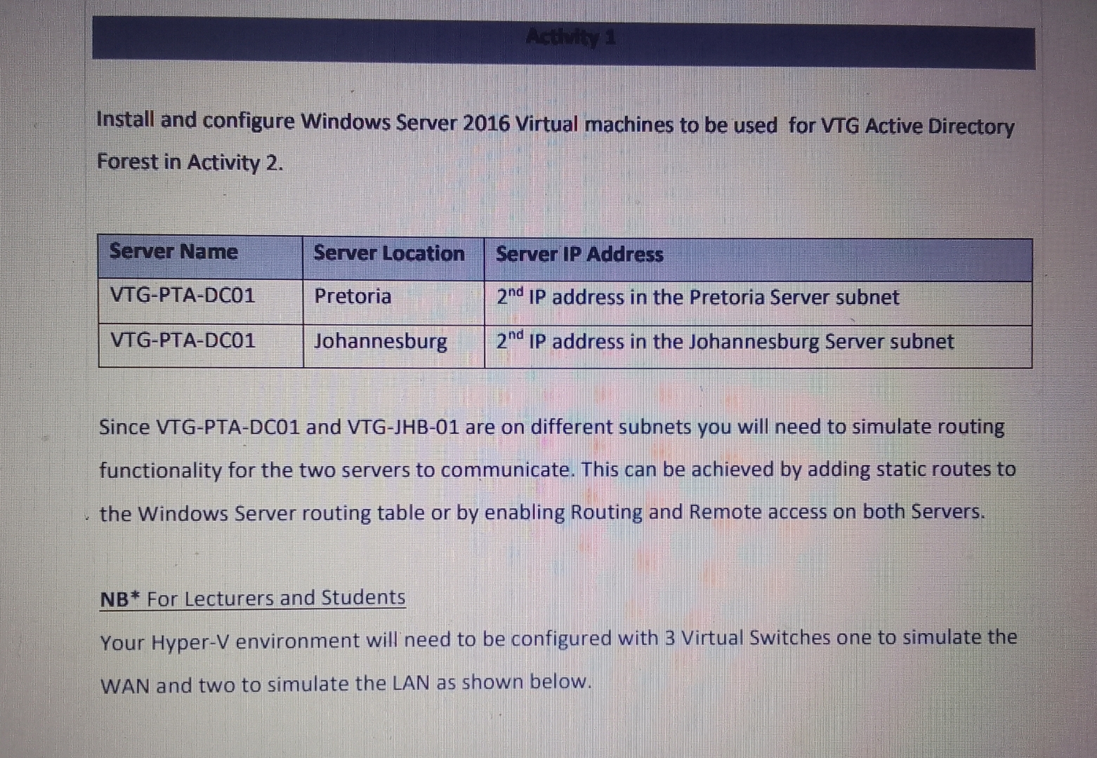 Solved Install and configure Windows Server 2016 ﻿Virtual | Chegg.com