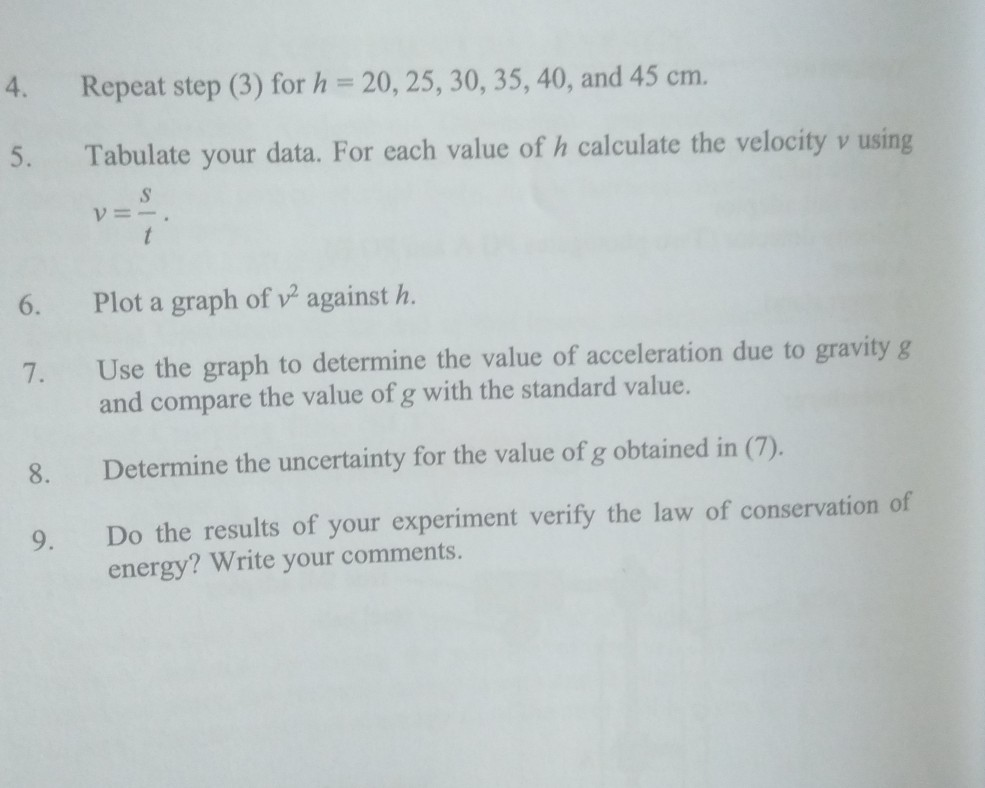 Solved EXPERIMENT 3(b): ENERGY Course Learning Objective: | Chegg.com