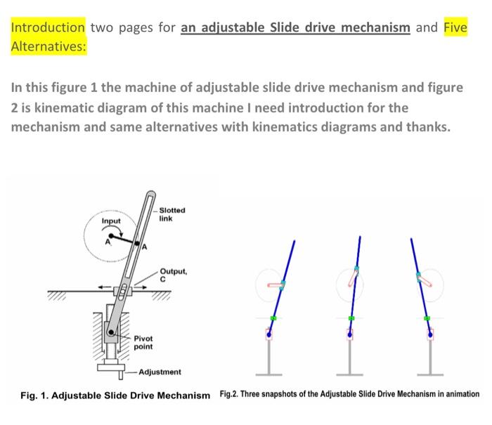 Solved Introduction two pages for an adjustable Slide drive | Chegg.com