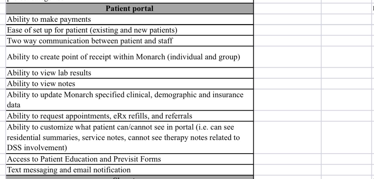 Solved EHR Checklist - ﻿an\table[[Ability to make | Chegg.com