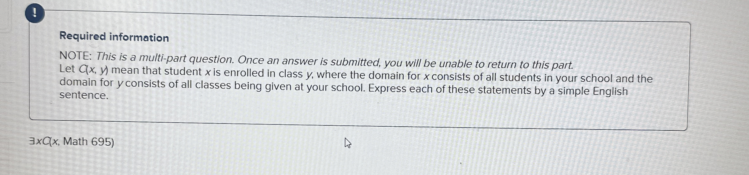 Solved !Required informationNOTE: This is a multi-part | Chegg.com