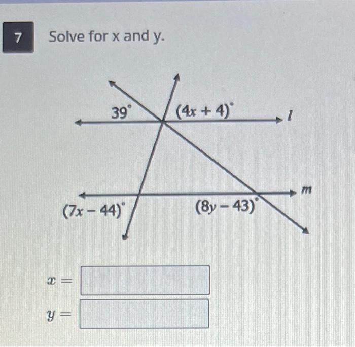 Solved Solve for x and y. | Chegg.com