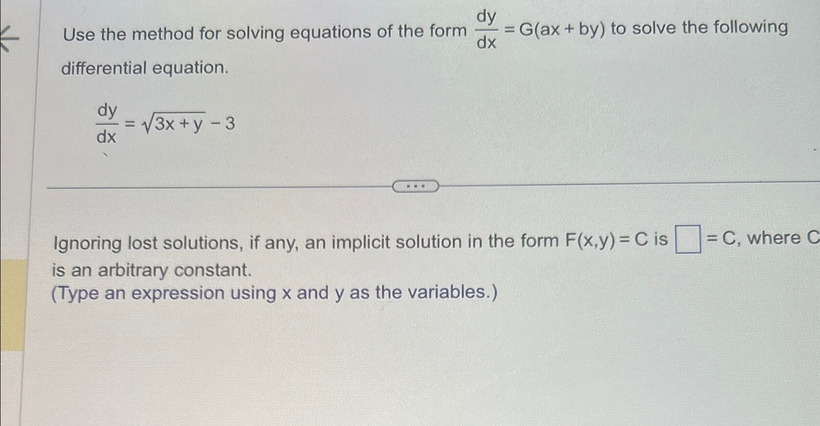 Solved Use the method for solving equations of the form | Chegg.com