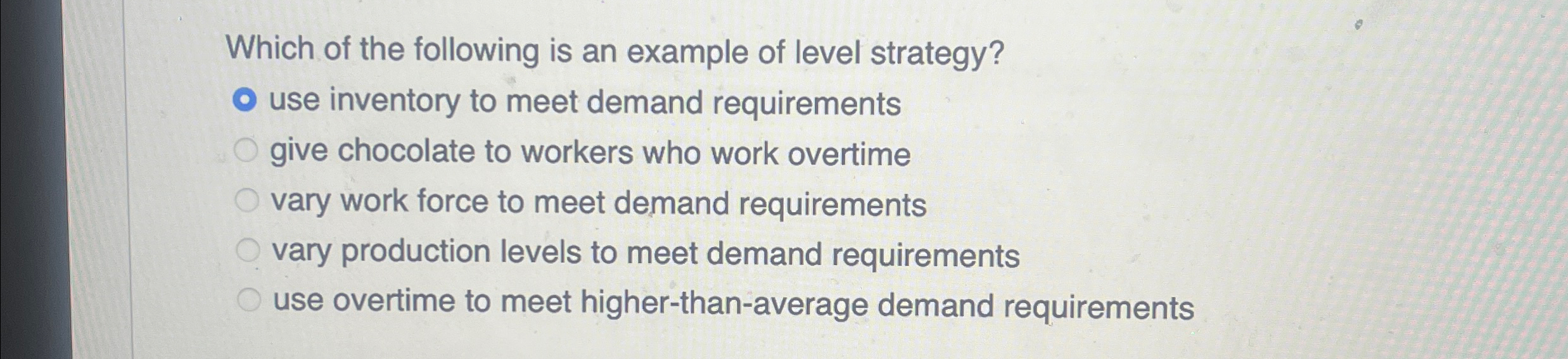 Solved Which of the following is an example of level | Chegg.com