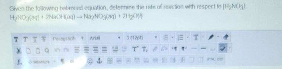 Solved Given the following balanced equation, determine the | Chegg.com