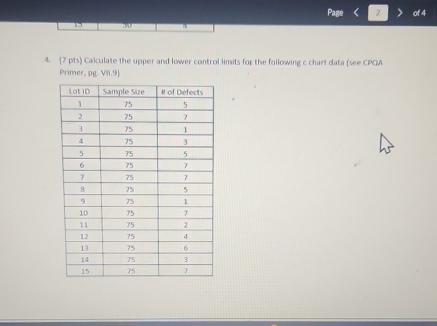 Solved Page2of 44. (7 ﻿pts) ﻿Calculate the upper and lower | Chegg.com