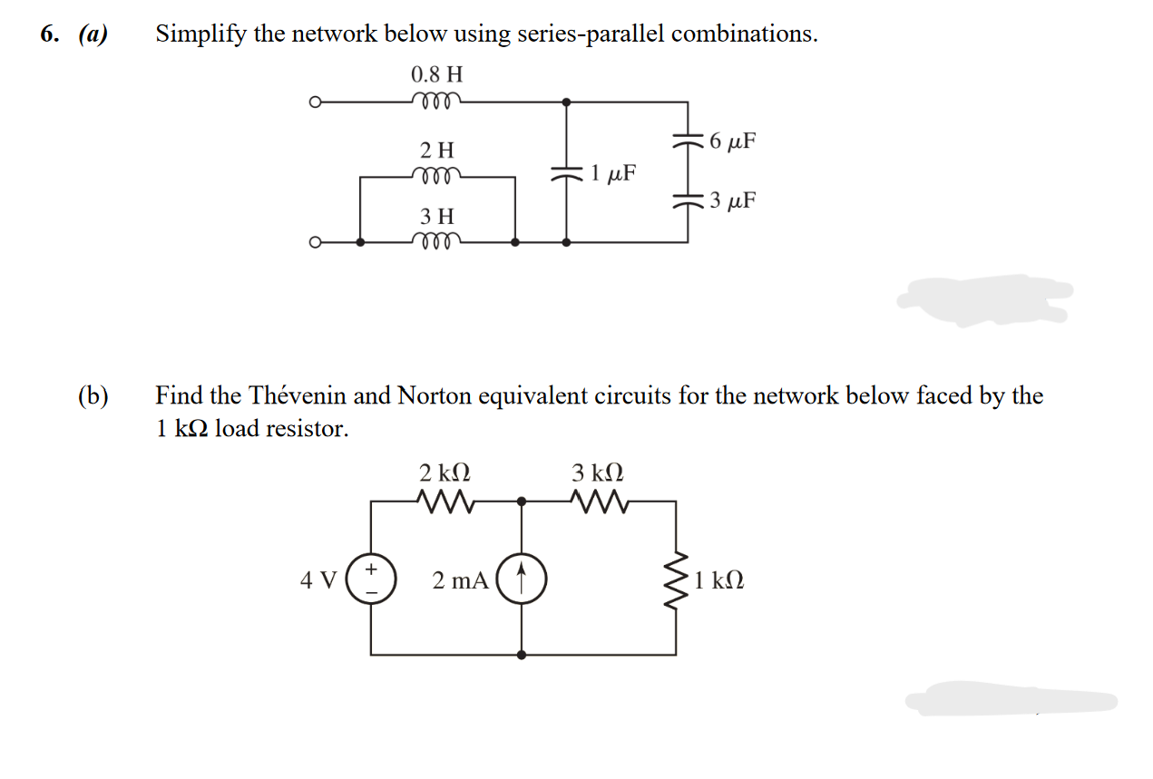 Solved (a) ﻿Simplify the network below using series-parallel | Chegg.com