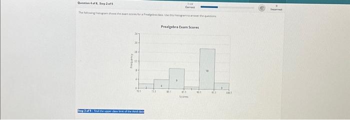 Solved Question 4 of 8, Step 2 of 5 The following histogram | Chegg.com