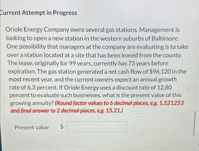 Solved Current Attempt in Progress Oriole Energy Company | Chegg.com
