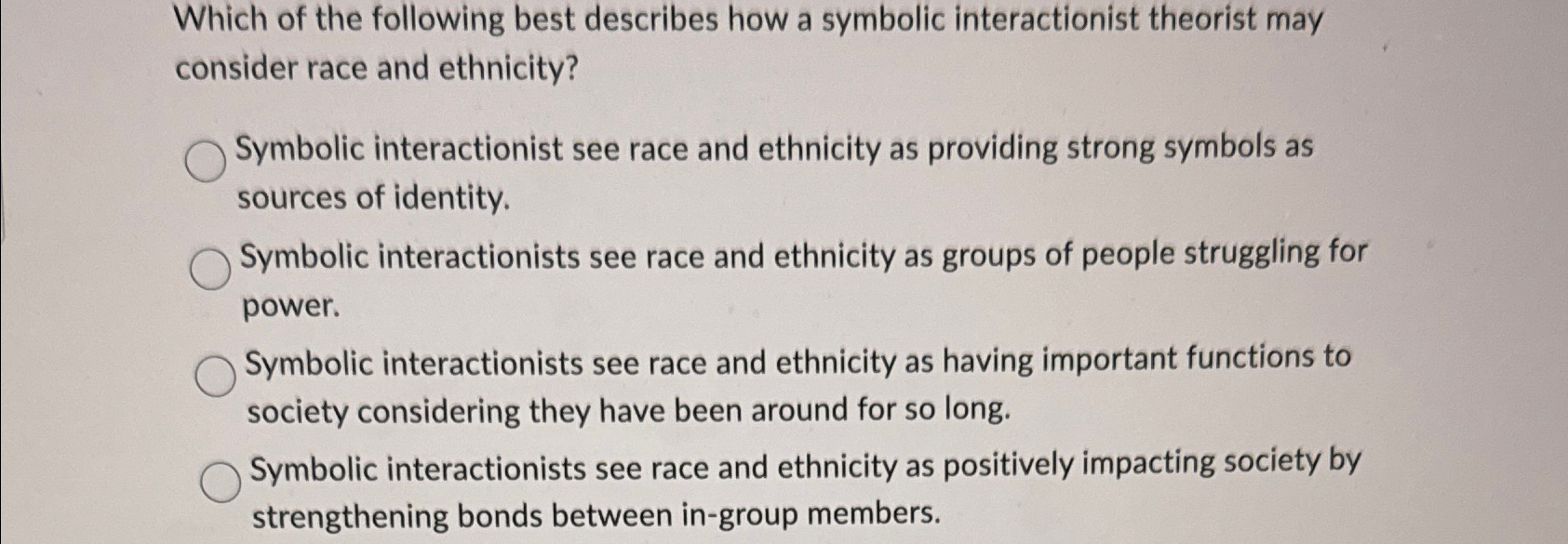 Solved Which of the following best describes how a symbolic | Chegg.com
