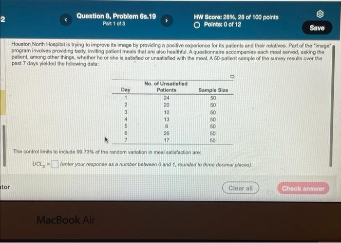 Solved Houston north hospital is trying to improve its image | Chegg.com