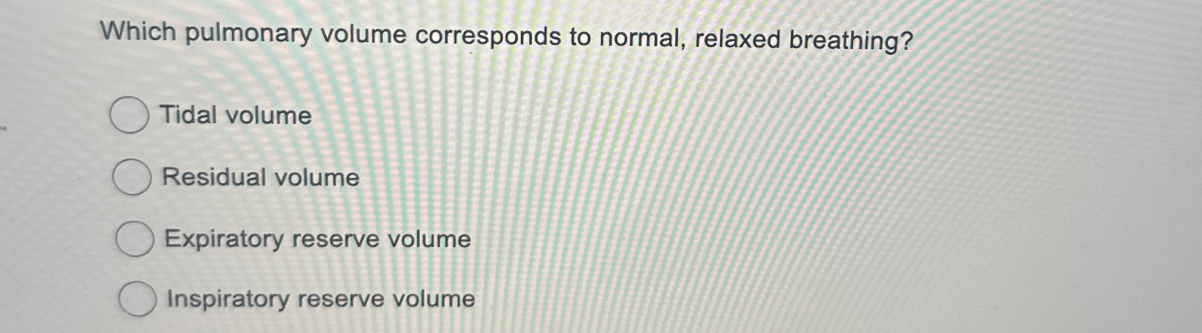 Solved Which pulmonary volume corresponds to normal, relaxed | Chegg.com