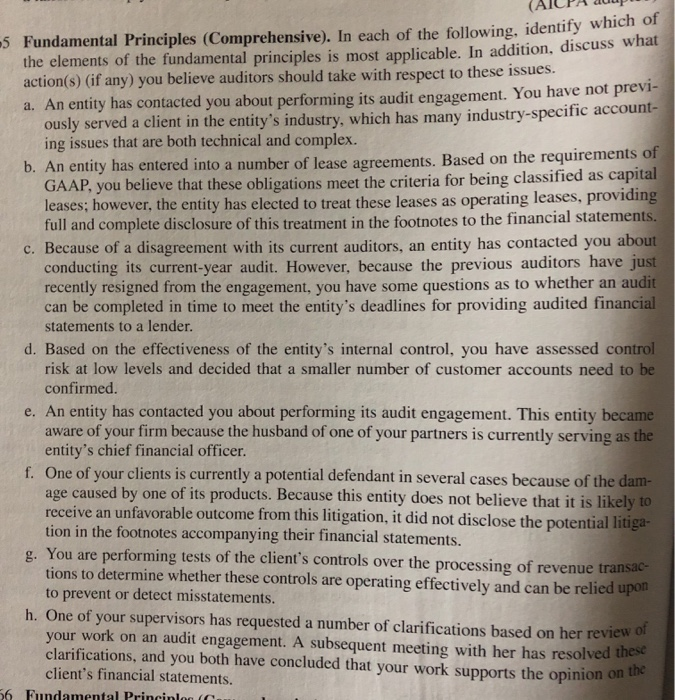 Solved -5 Fundamental Principles (Comprehensive). In each of | Chegg.com