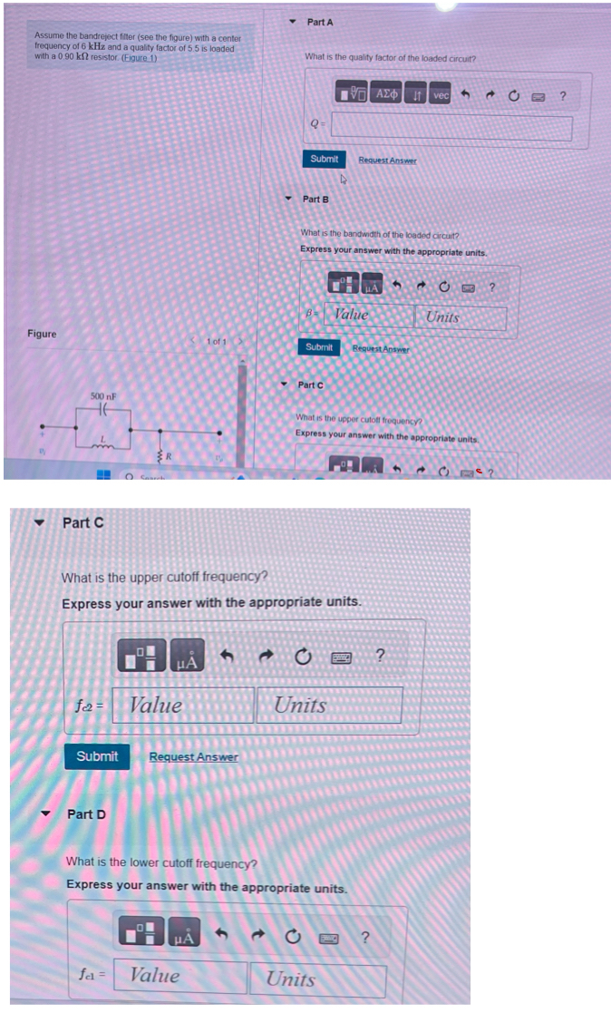 Solved Assume the bandreject filler (see the figure) ﻿with a | Chegg.com