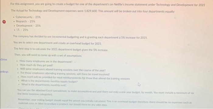 For this asshenment, you are golig to create a budget | Chegg.com