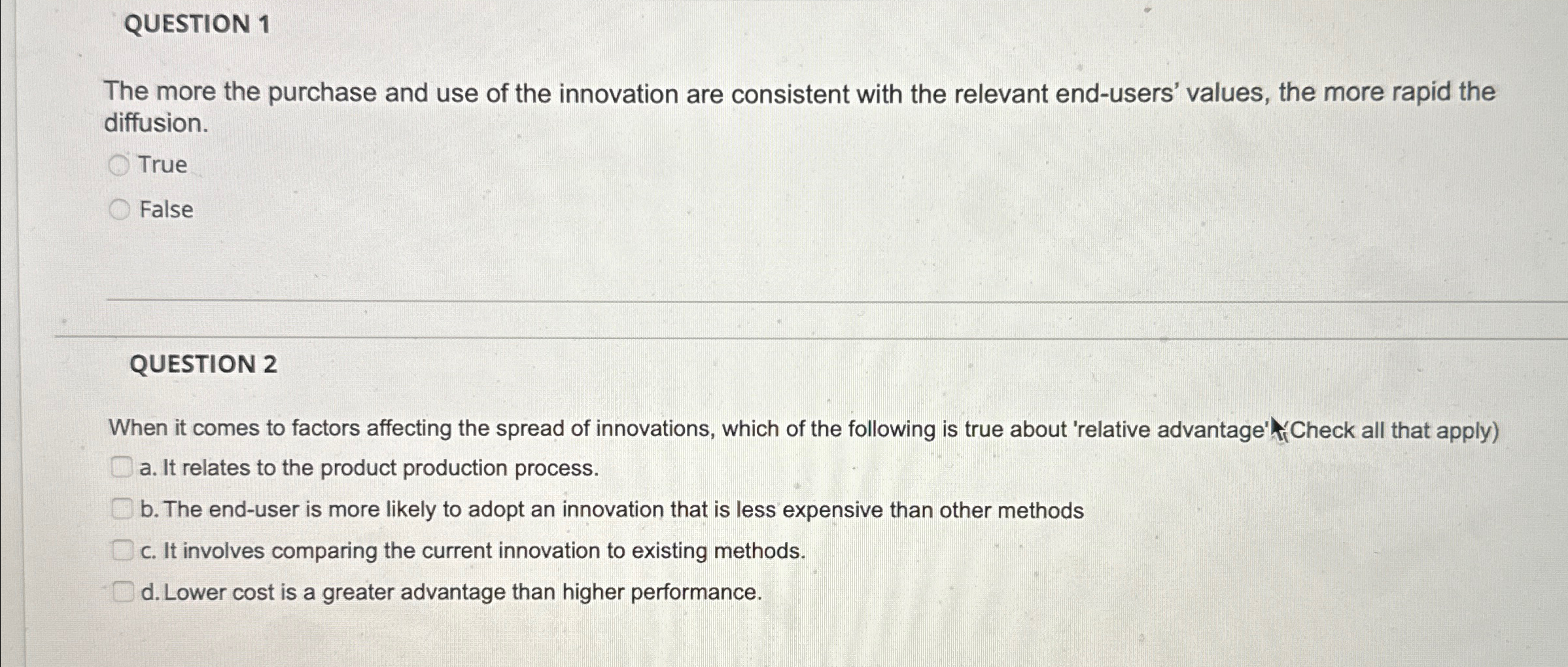 Solved QUESTION 1The more the purchase and use of the | Chegg.com