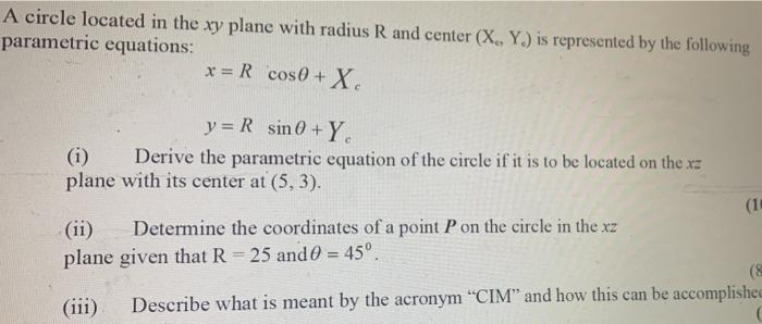 Solved A circle located in the xy plane with radius R and | Chegg.com