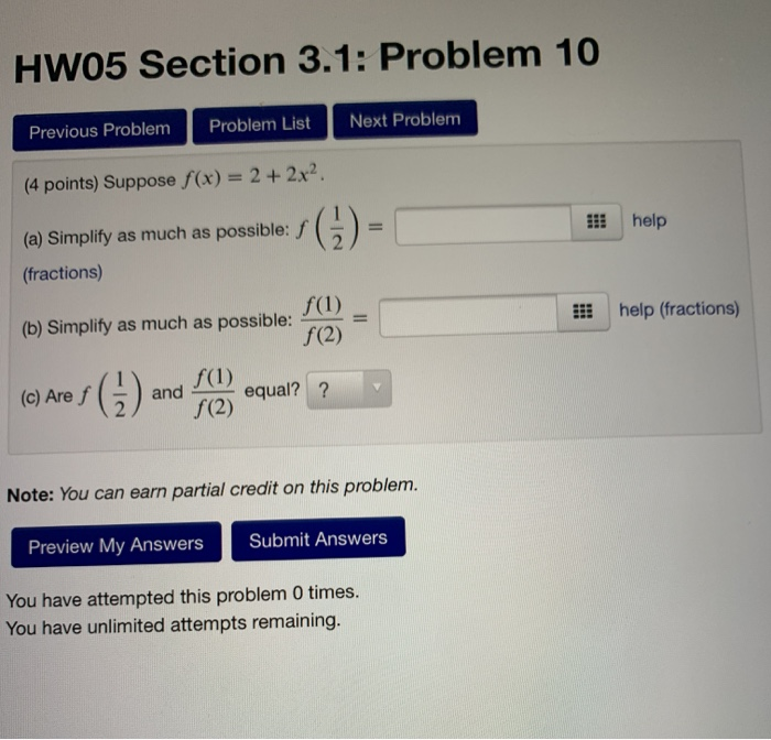 Solved HW05 Section 3.1: Problem 10 Previous Problem Problem | Chegg.com