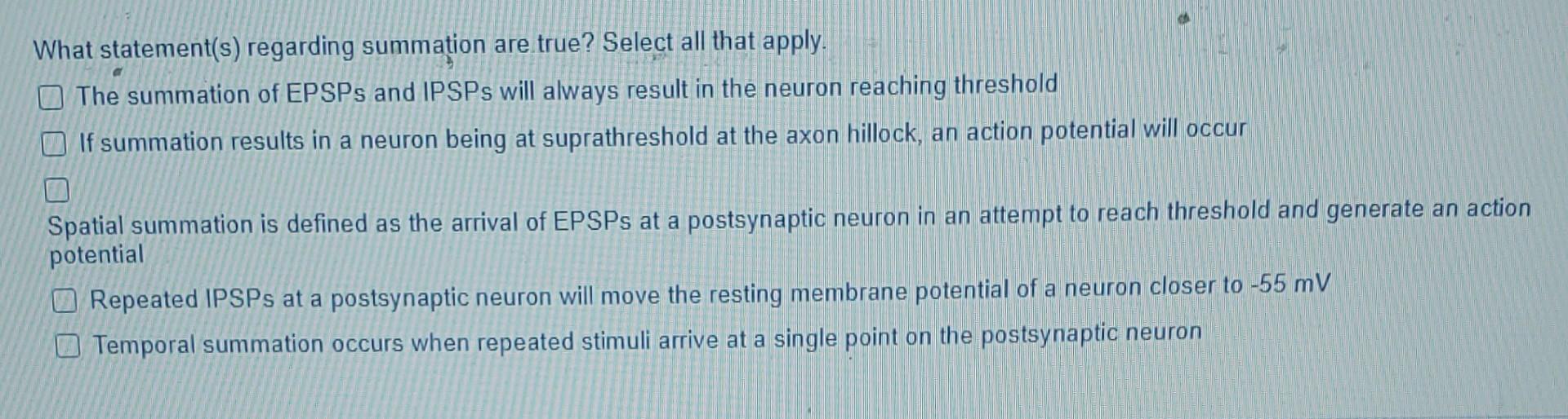 Solved What statement(s) regarding summation are true? | Chegg.com
