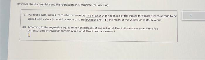 Solved Can movie rental revenue be predicted? A movie studio | Chegg.com
