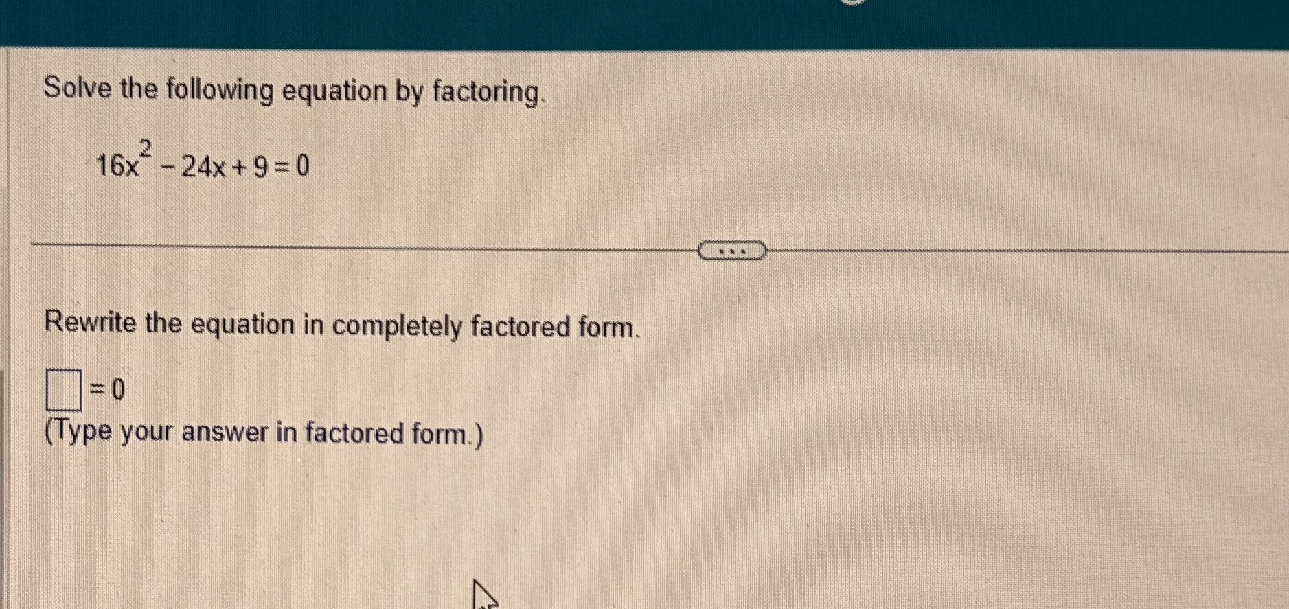 Solved Solve the following equation by | Chegg.com