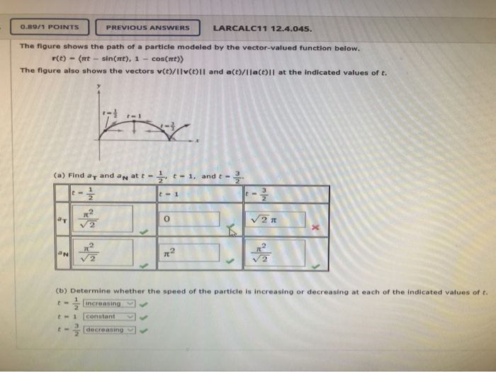 Solved 0.89/1 POINTS | PREVIOUS ANSWERS LARCALC11 12.4.045. | Chegg.com