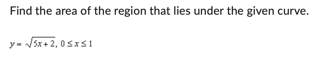 Solved Find the area of the region that lies under the given | Chegg.com