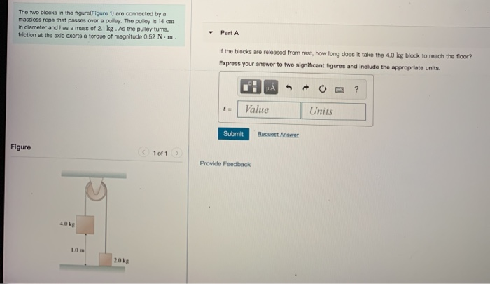 Solved The two blocks in the figureFigure 1) are connected | Chegg.com