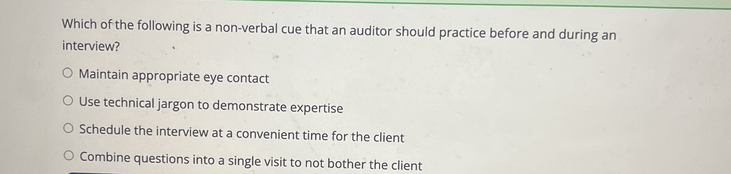 Solved Which of the following is a non-verbal cue that an | Chegg.com