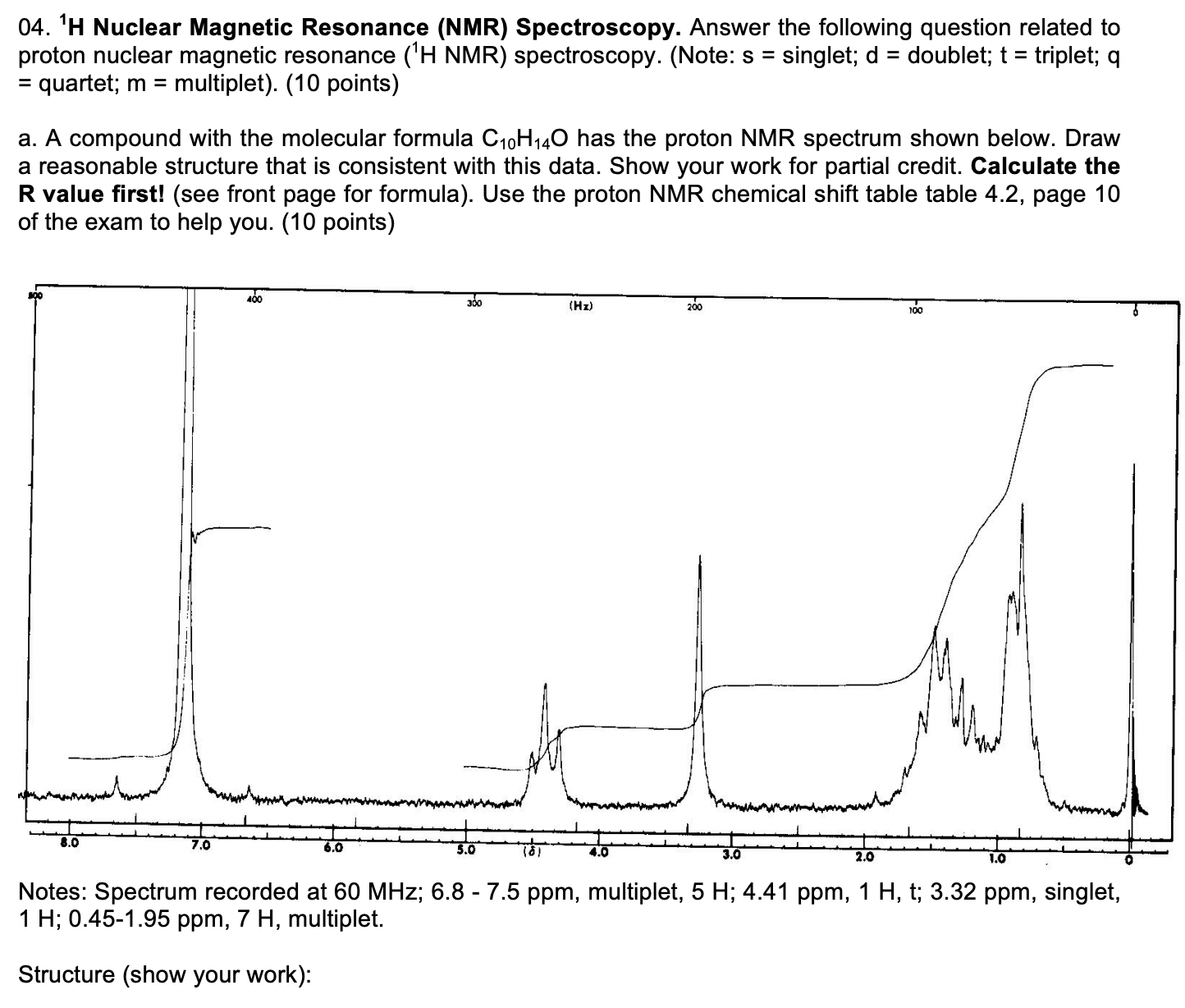 Solved . ﻿A compound with the molecular formula C10H14O has | Chegg.com