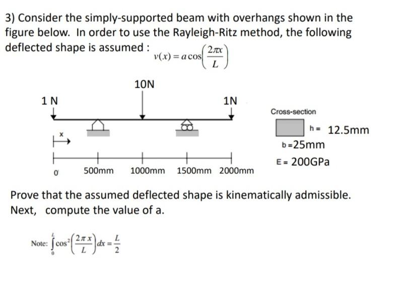 Solved 3) Consider the simply-supported beam with overhangs | Chegg.com