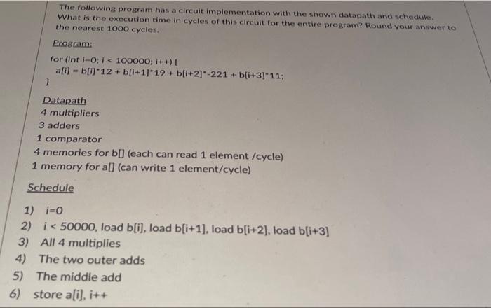 Solved The following program has a circuit implementation | Chegg.com