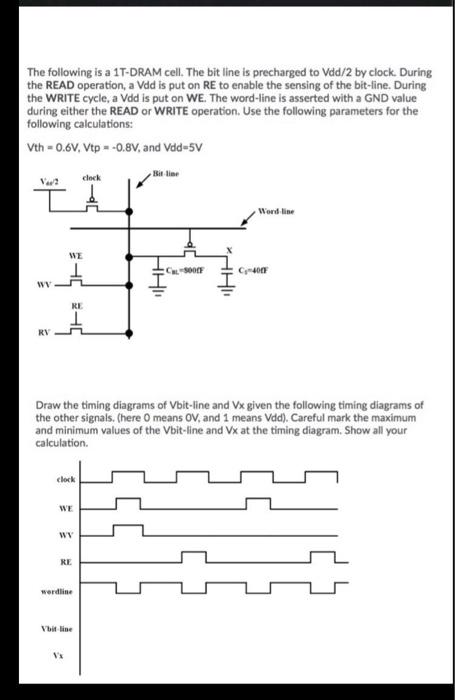 Solved Question 12 \ points) 1T-DRAM design The following is | Chegg.com