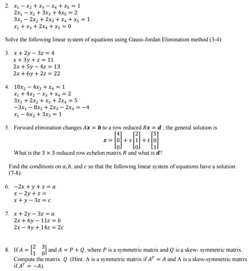 Solved 2 X1 X2 X3 X4 X5 1 2x X2 3x3 4x5 Chegg