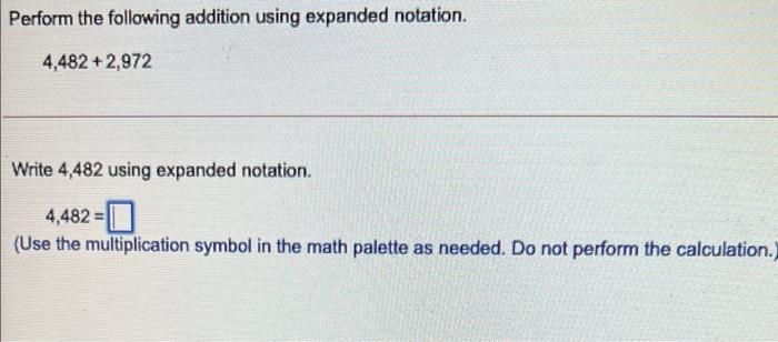 Solved Perform the following addition using expanded | Chegg.com