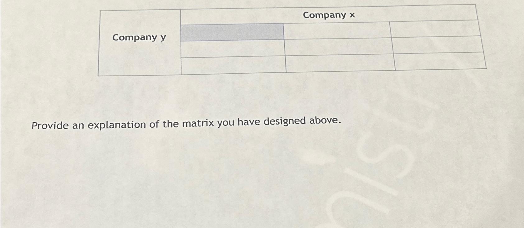 Solved Construct your own game theory matrix for two frims | Chegg.com