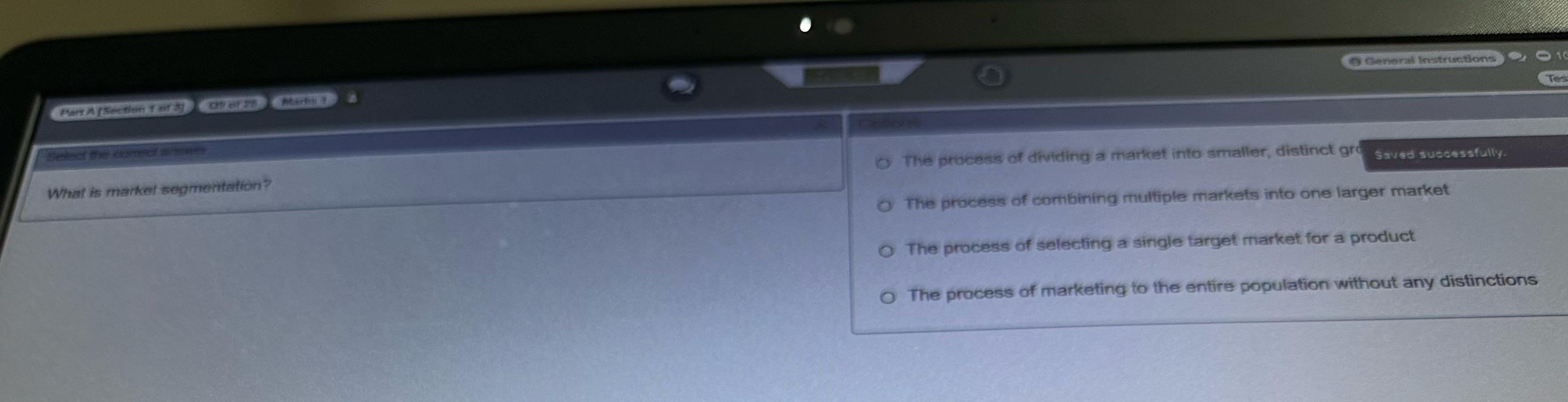 Solved What is market segmentation?The process of dividing a | Chegg.com
