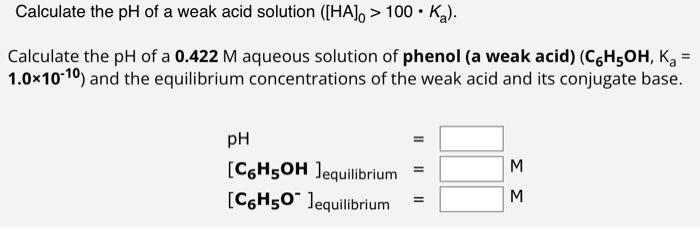 Solved Calculate the pH of a weak base solution (quadratic | Chegg.com